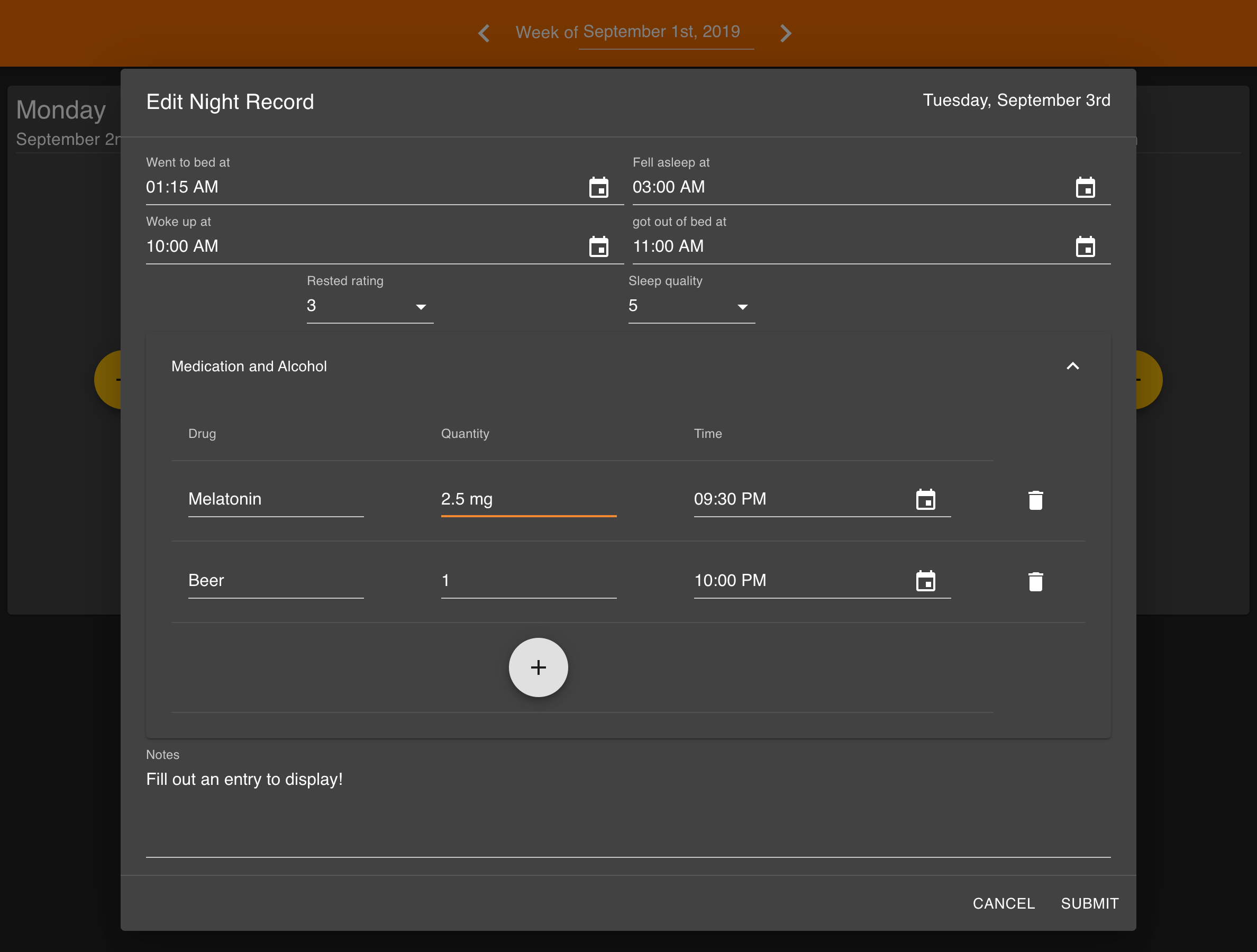 Sleep Tracker Web App